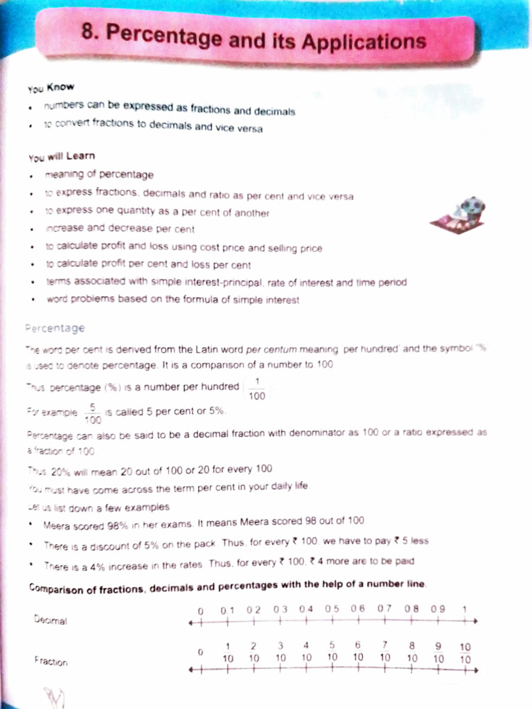 Class 7 Maths Percentage 1 | PDF | Percentage | Decimal