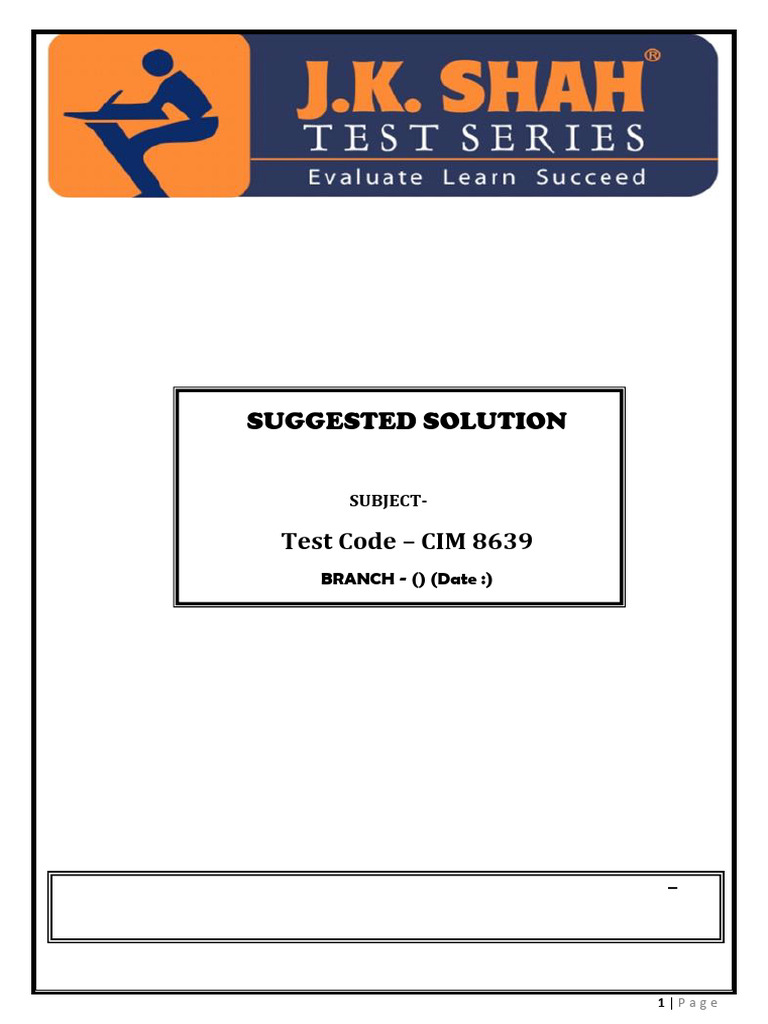Cim 8639 SM Solution | PDF