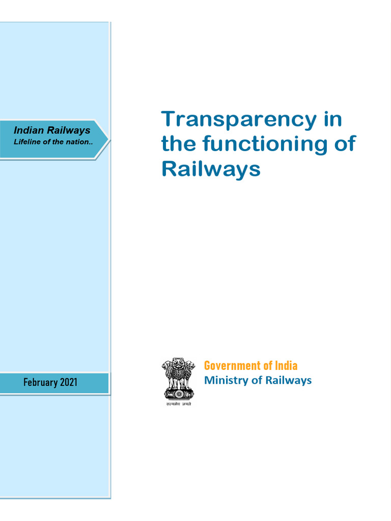 Transparency in The Functioning of Railways | PDF | Rail Transport ...