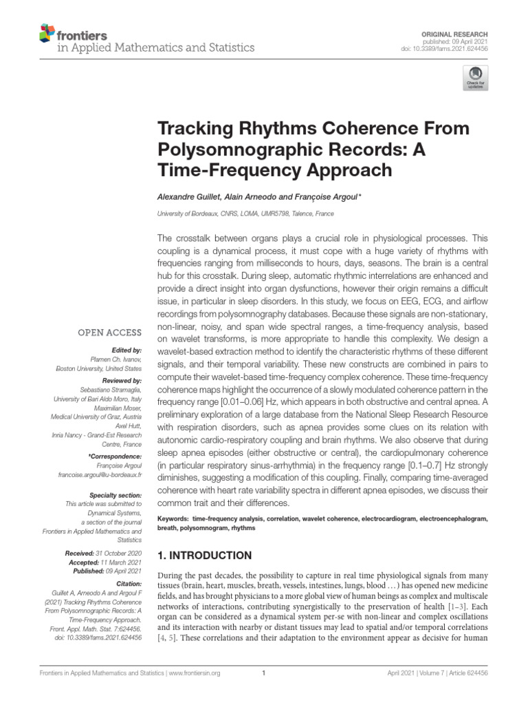 Tracking Rhythms Coherence From Polysomnographic Records: A Time ...
