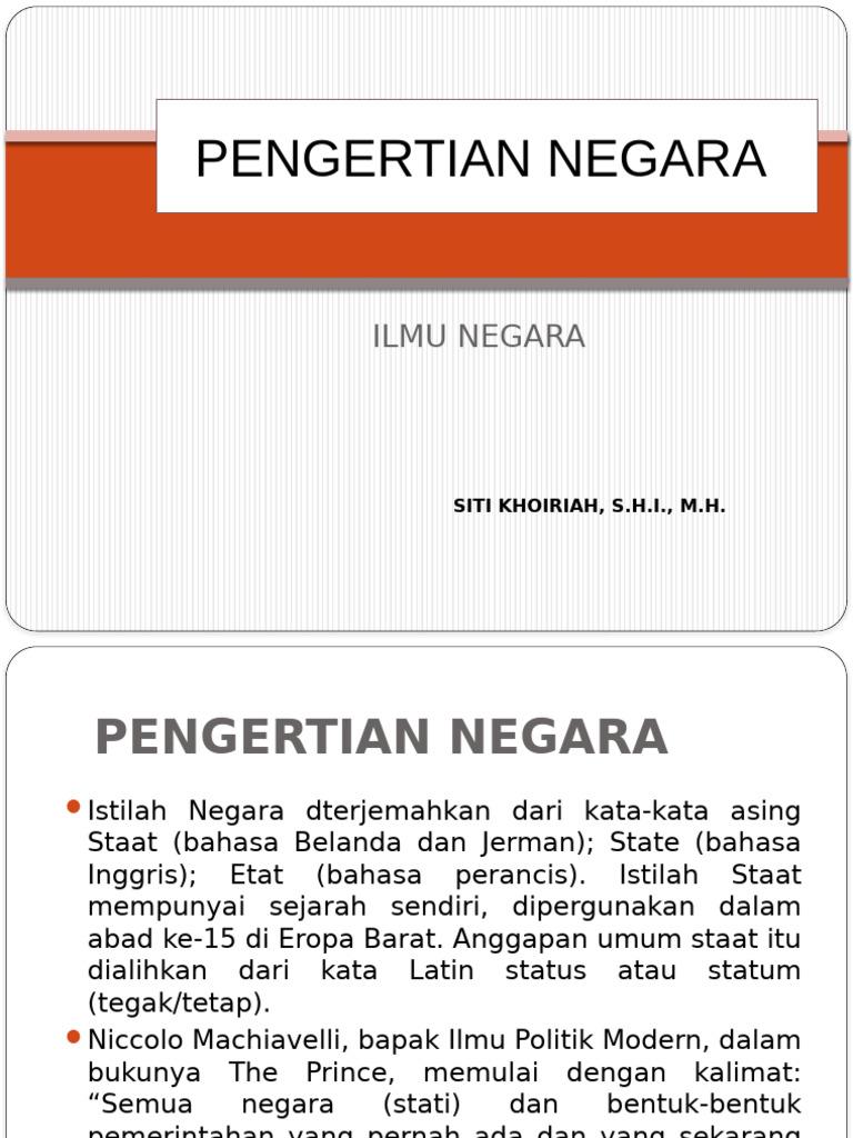Pengertian Negara | PDF