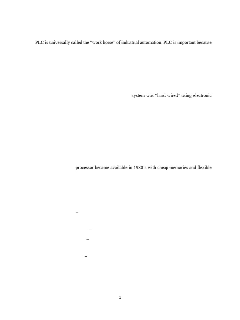 Programmable Logic Controller Plc Pdf Programmable Logic Controller Central Processing Unit 