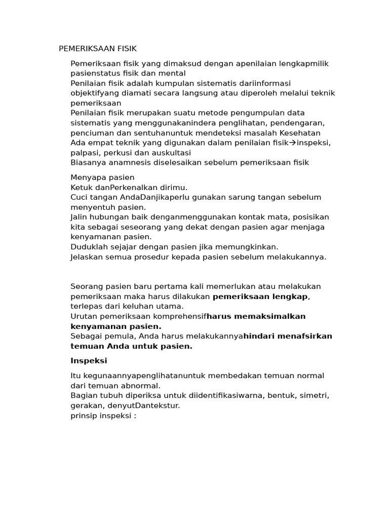 Pemeriksaan Fisik | PDF