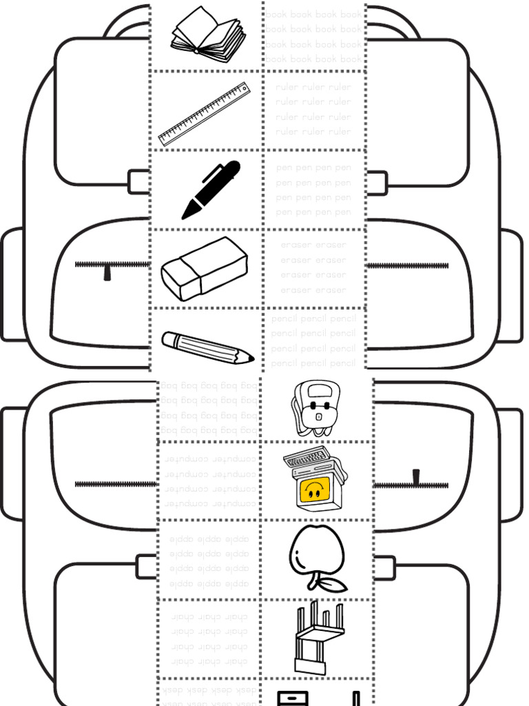 Colorful Illustrative Back To School Words Tracing Worksheet | PDF ...