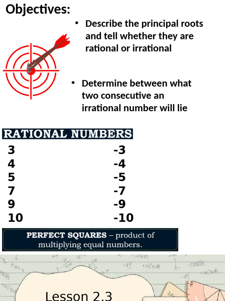 Math 7 Lesson 2.3 Principal Roots of Rational Algebraic Expression | PDF