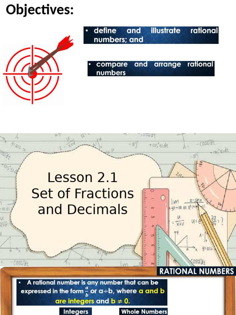 Math 7 Lesson 2.1 Set of Fractions and Decimals | PDF