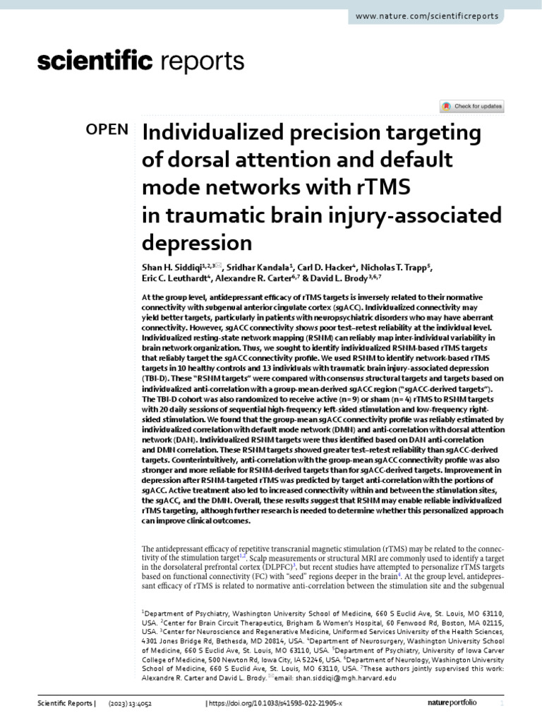 Individualized Precision Targeting of Dorsal Attention and Default Mode ...