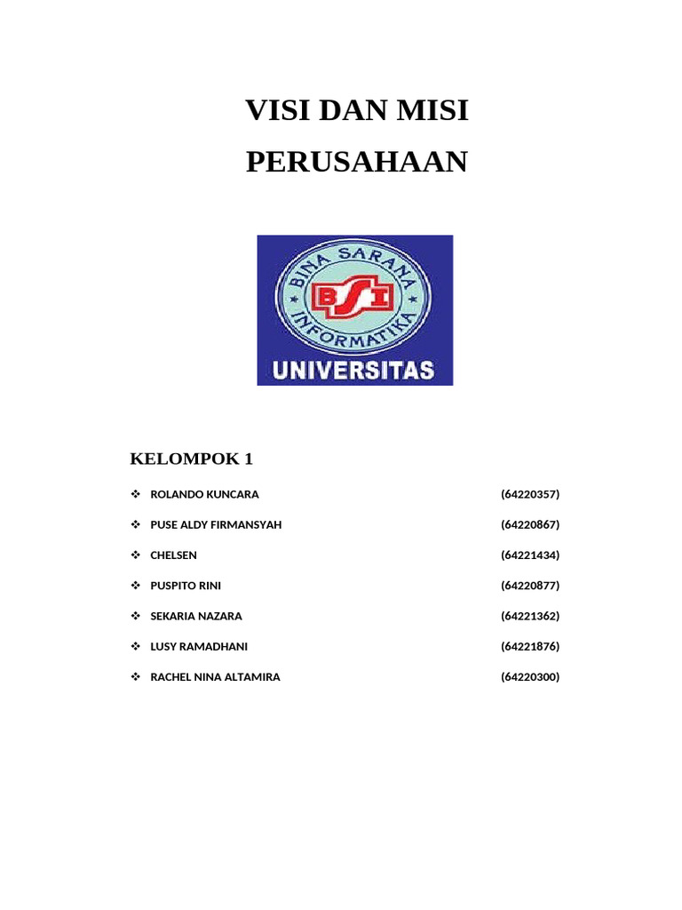 Visi Dan Misi Perusahaan | PDF