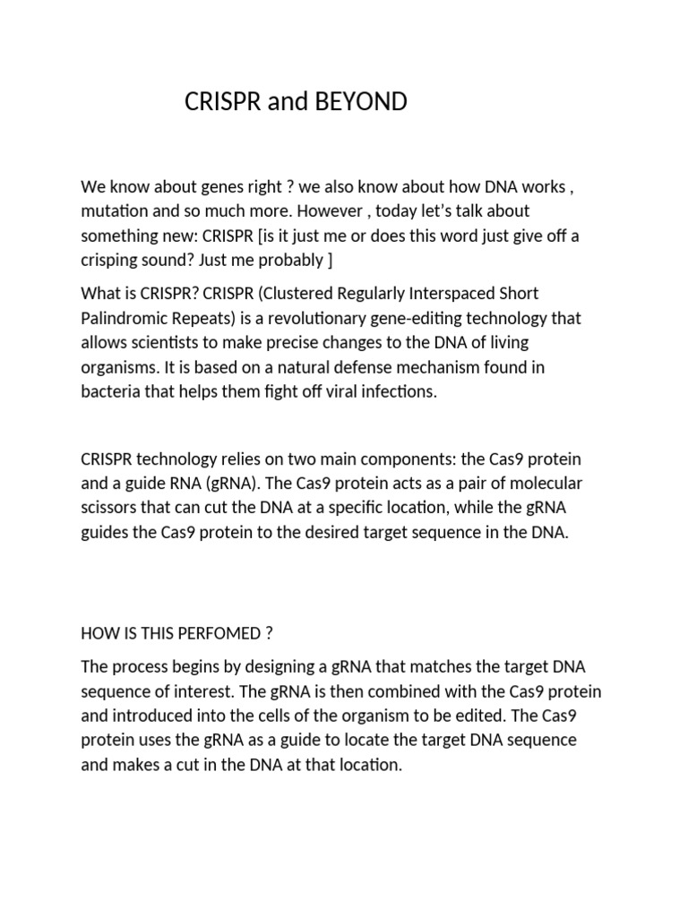 Crispr and Beyond | PDF