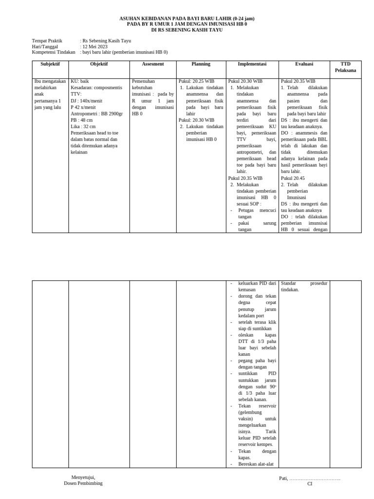 BBL - SOAP Bayi Baru Lahir | PDF