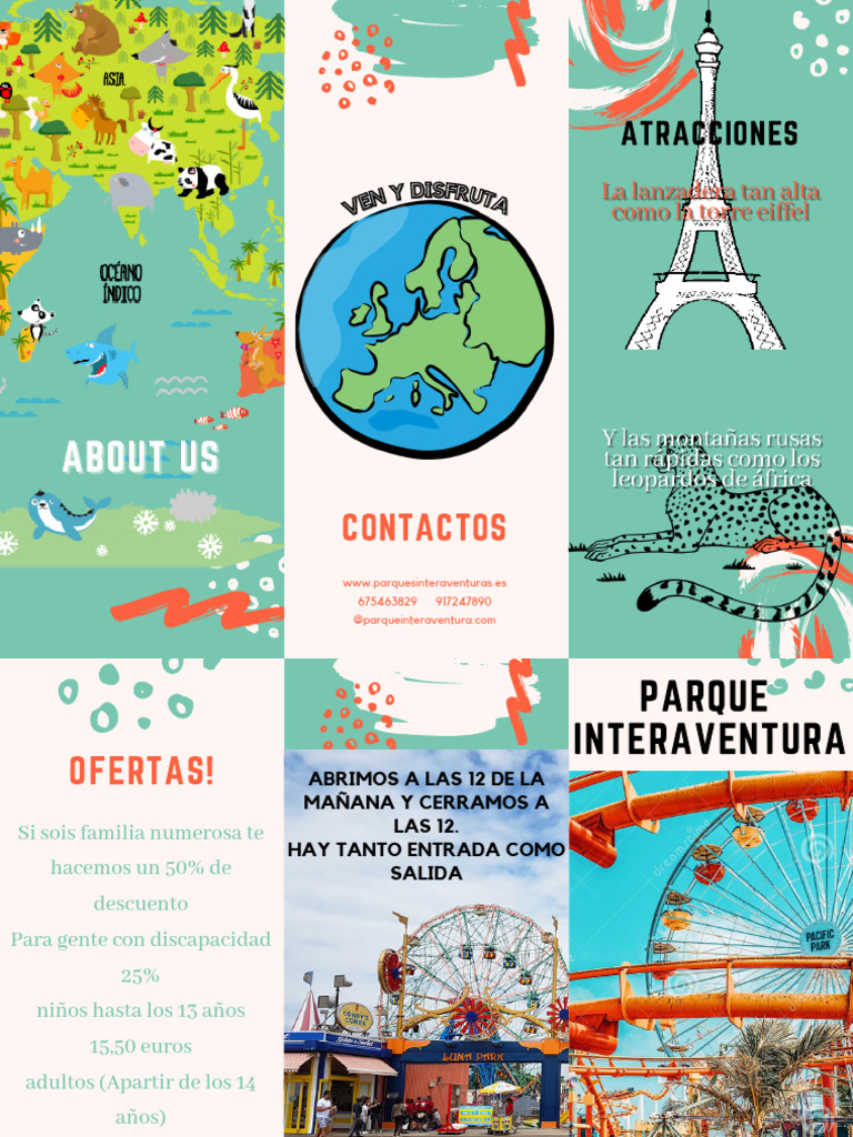 Folleto Tríptico Artículos Parque Atracciones | PDF