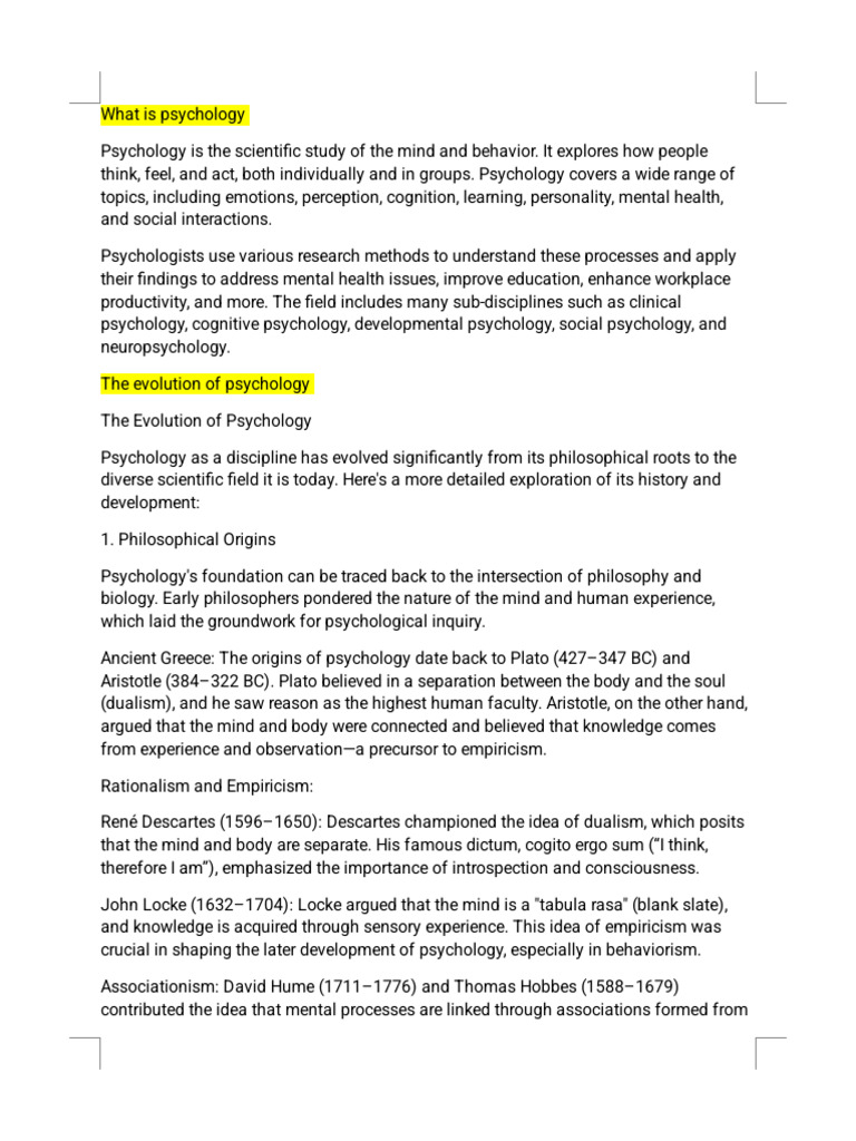 Psychology Notes | PDF