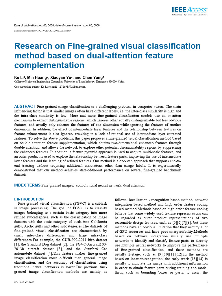 Research On Fine-Grained Visual Classification Method Based On Dual ...