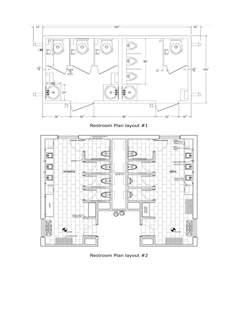 Restroom Plan layout | PDF
