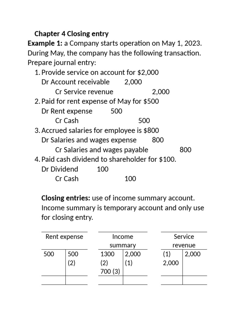 Chapter 4 Closing Entry | PDF