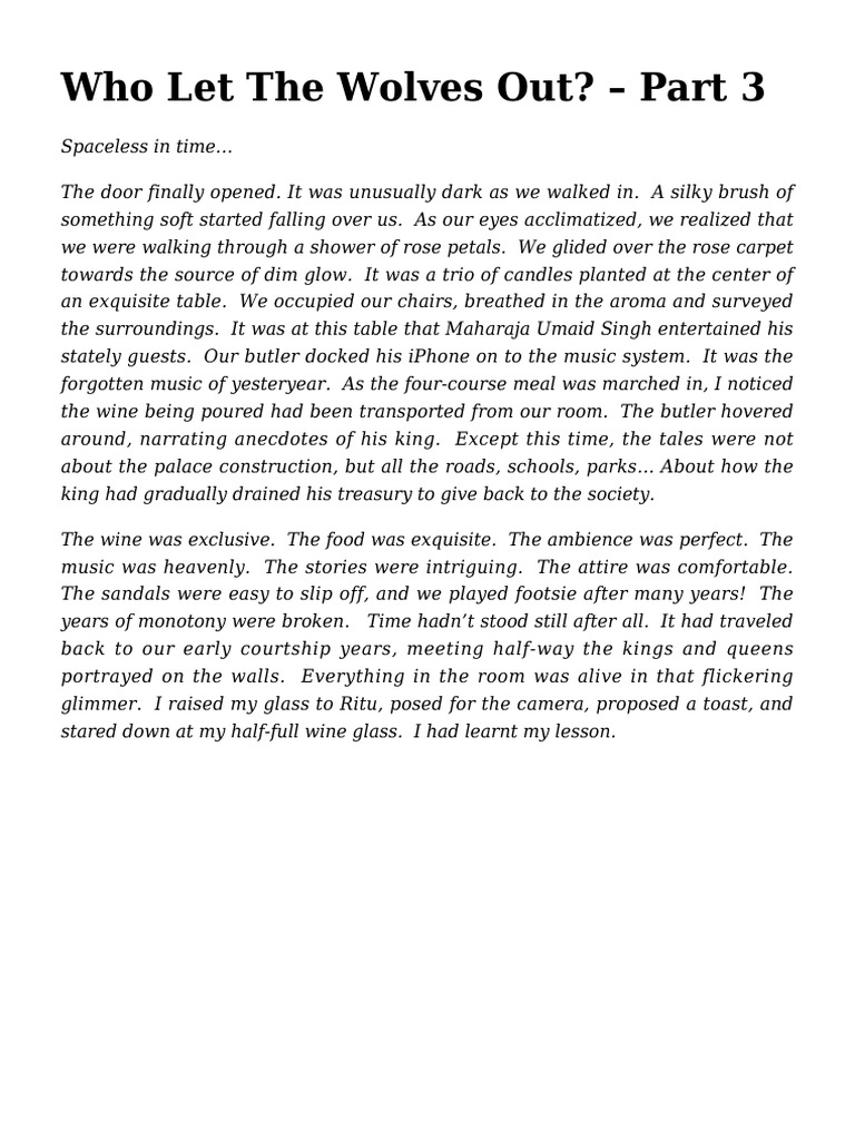 Who Let The Wolves Out - Part 3 | PDF