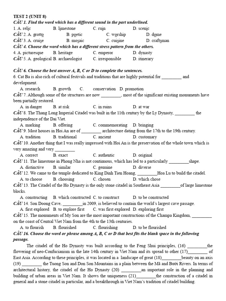G11 UNIT 8 TEST 2 | PDF