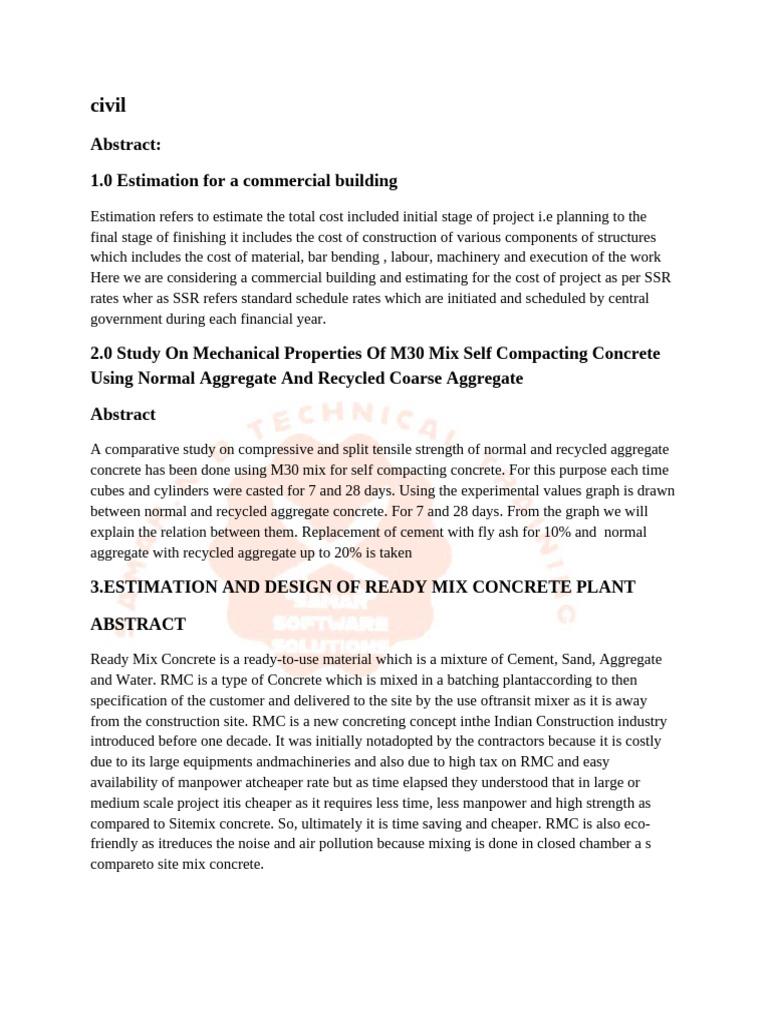 Estimation and Cost of Building | PDF