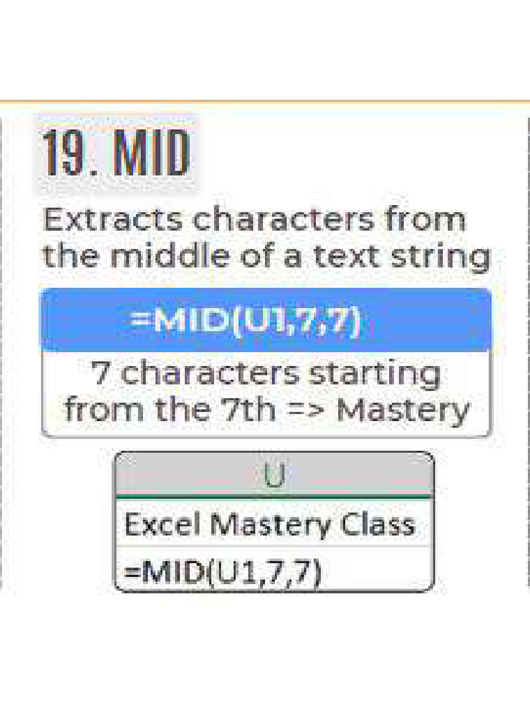 Mid Excel Formula | PDF