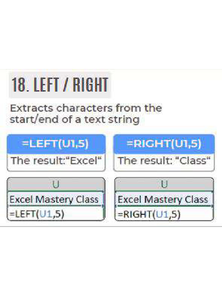 Lift Right Excel Formula | PDF