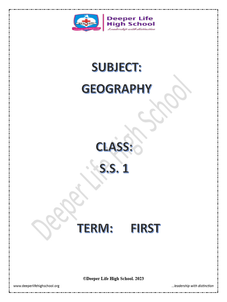 SS 1 Geography 1ST Term E-Note 2023 | PDF