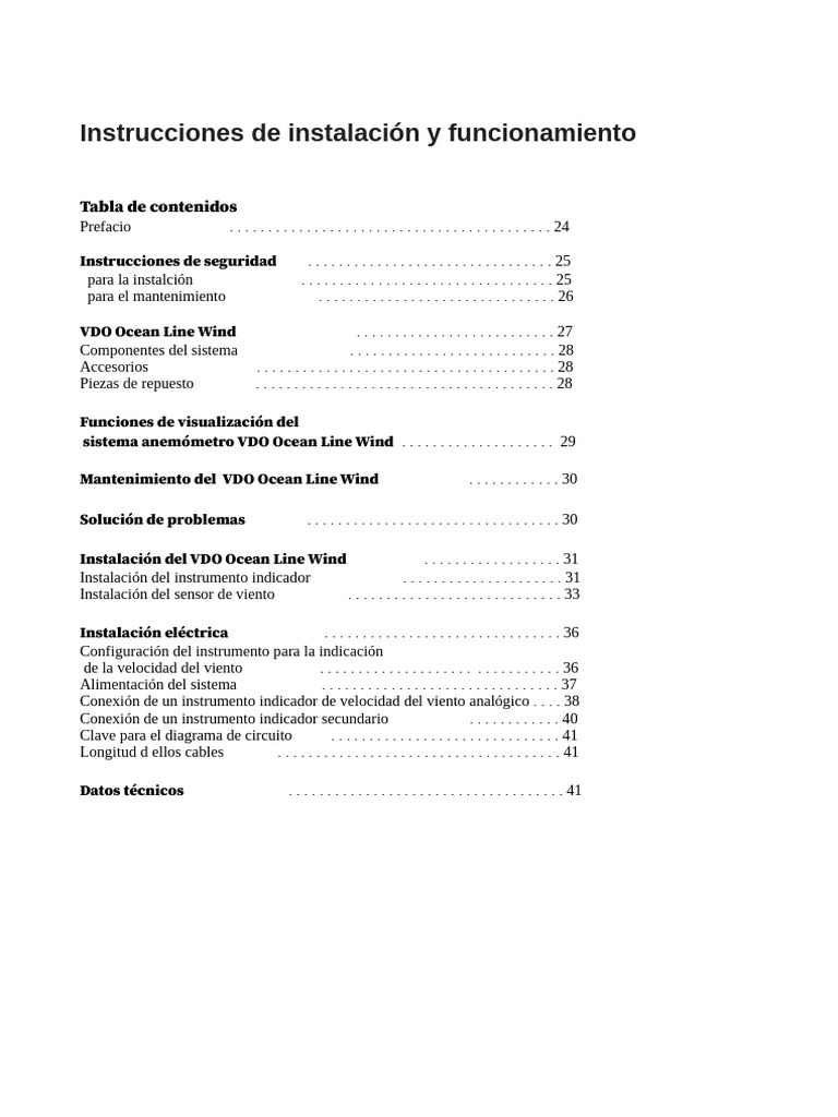 Manual VDO Ocean Line Wind ES | PDF