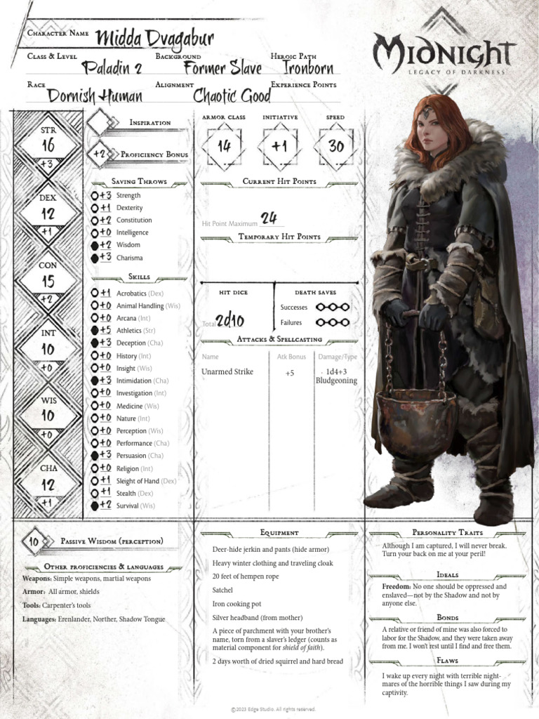 ESMNRGC22EN Adventure Pre-Gen Character-Sheets | PDF