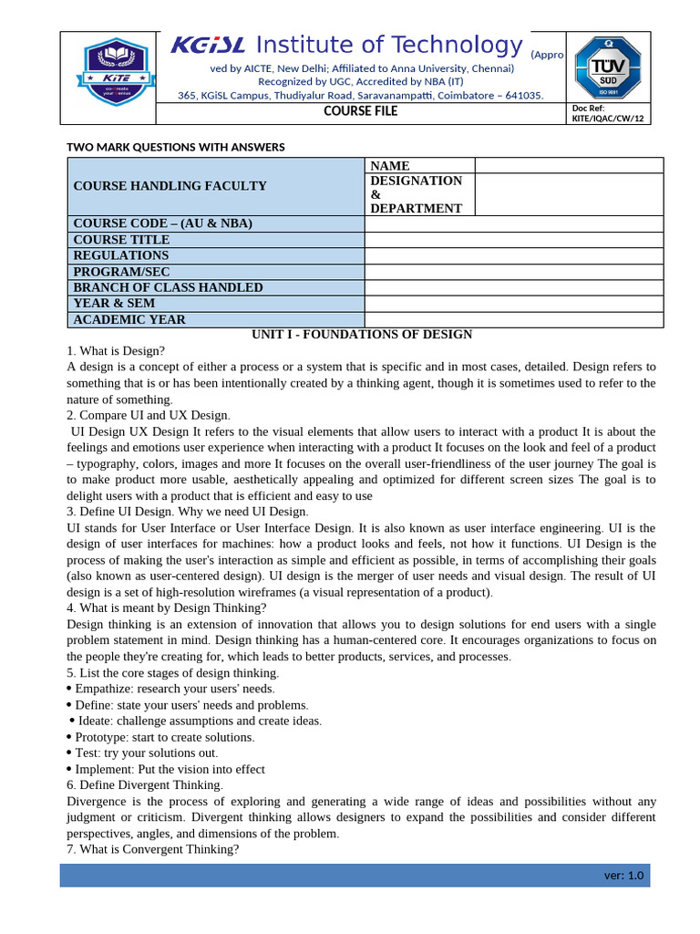 12) Two Mark Questions With Answers | PDF