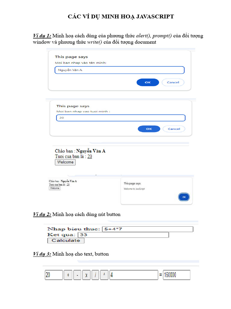 Các Ví D Minh Ho Javascript | PDF