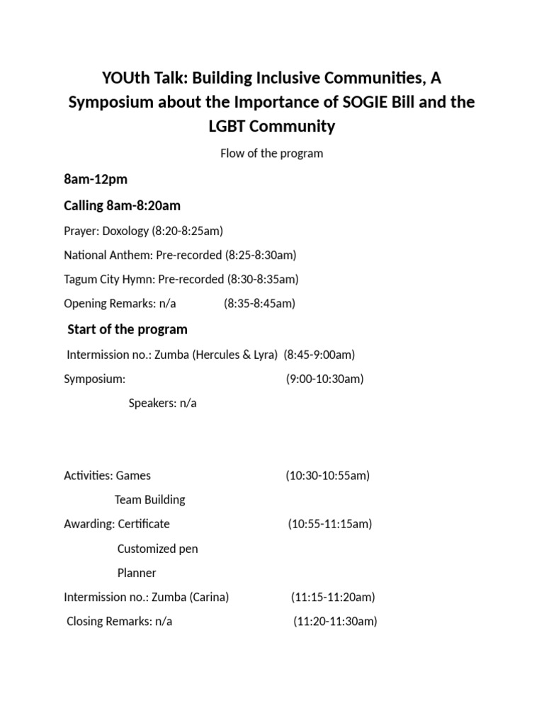 Flow of The Program Symposium | PDF