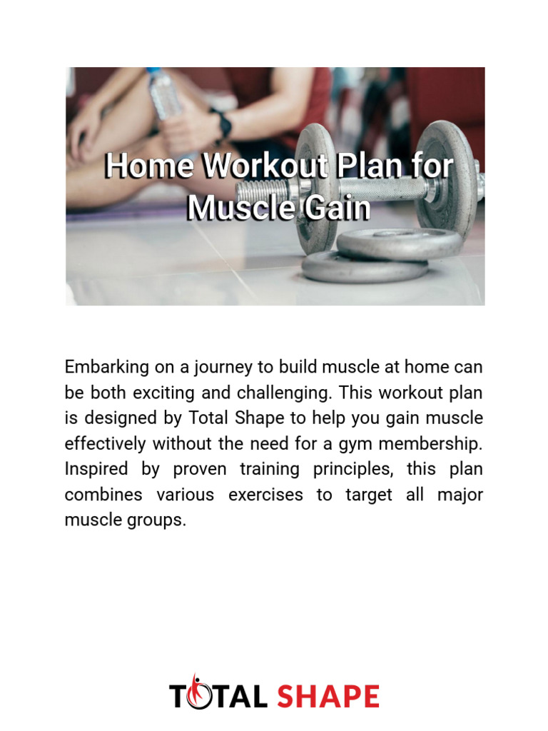 Muscle Gain Workout Plan PDF at Home | PDF