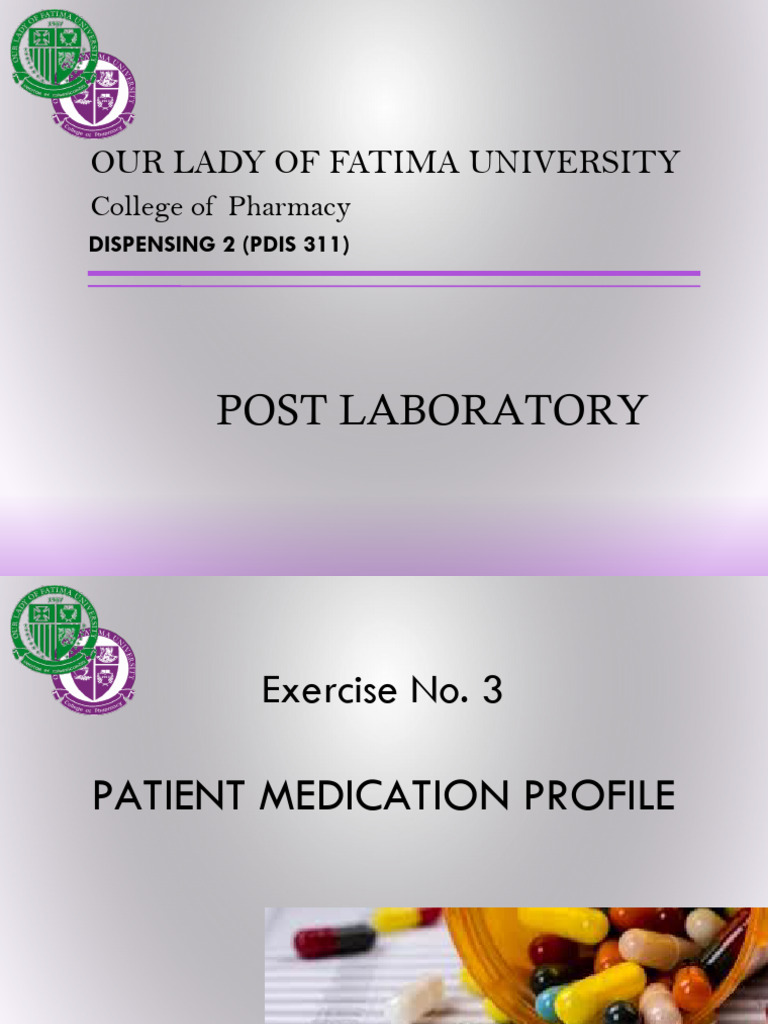 Exercise No.3 Patient Medication Profile C. Post Lab | PDF