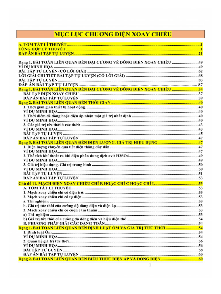 Dai Cuong Dien Xoay Chieu Dang 1 | PDF