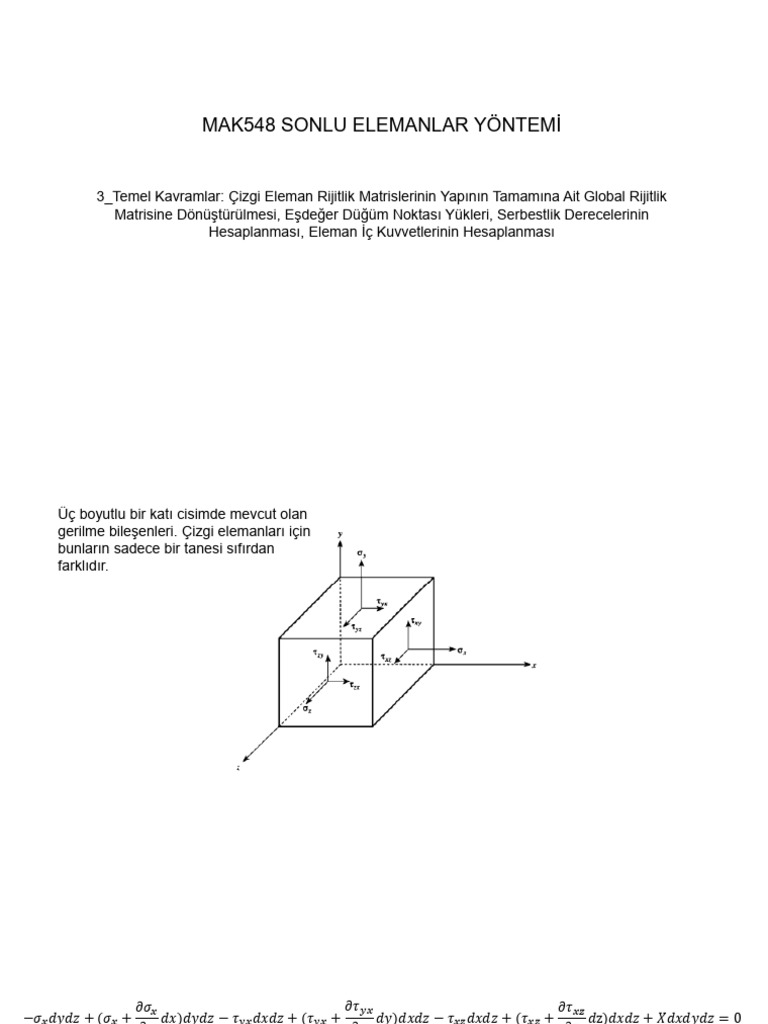 3 Kati Mekaniginde Tek Boyutlu Elemanlar | PDF