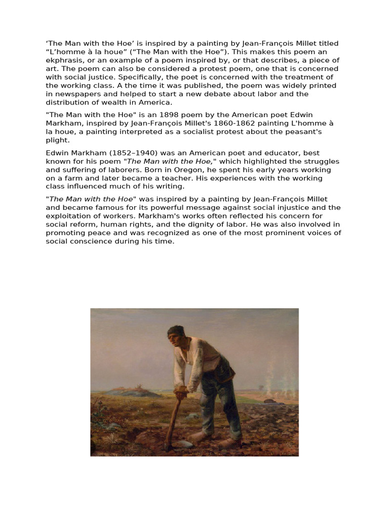 "The Man with the Hoe: A Social Protest Poem" | PDF