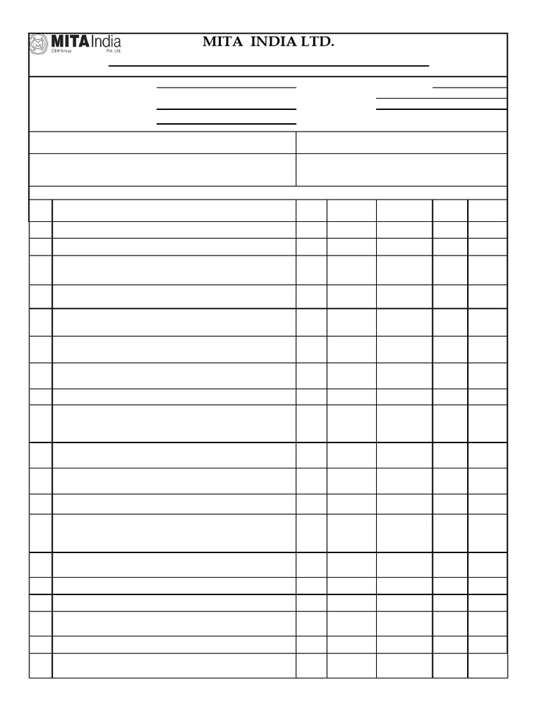 System Audit Check Sheet | PDF