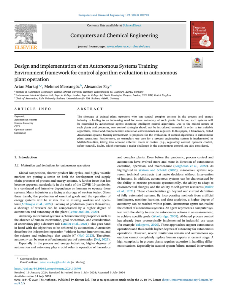 Design and Implementation of An Autonomous Systems Trainin - 2024 - Computers | PDF