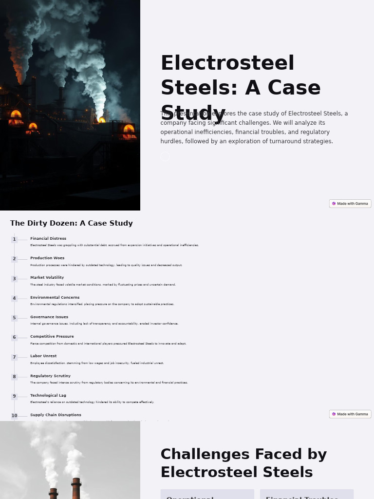 Electrosteel Steels A Case Study | PDF