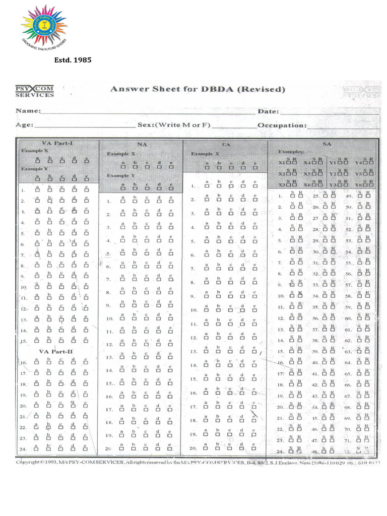 DBDA Answer Sheet | PDF
