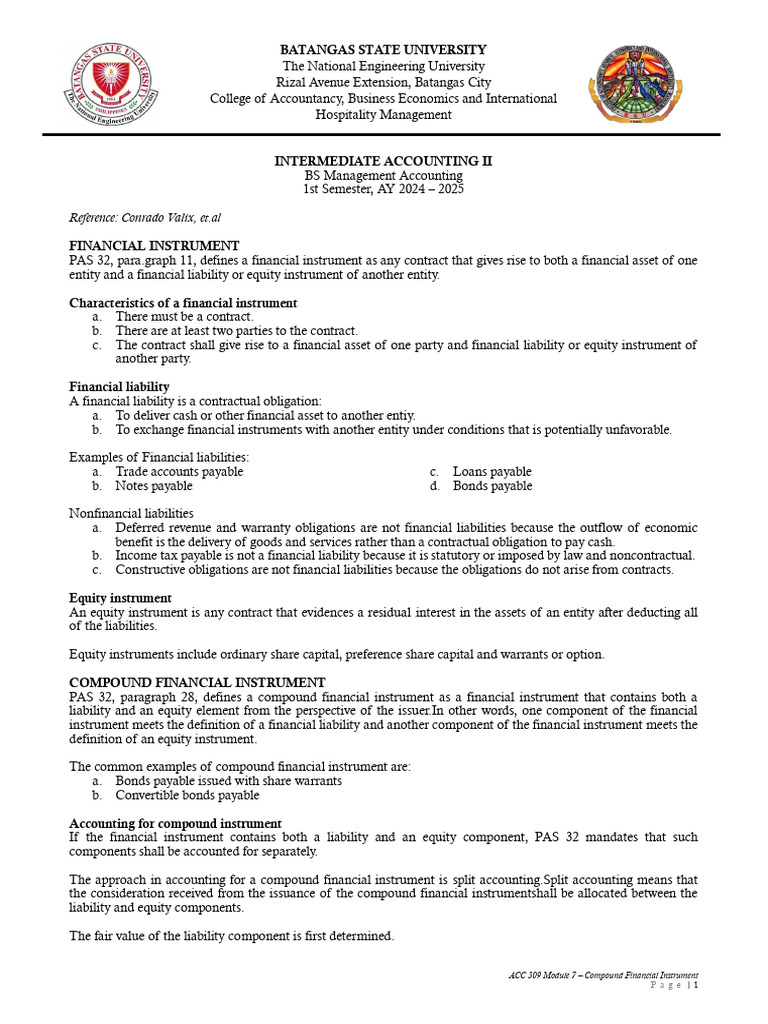 Chapter 7 Compound Financial Instrument | PDF | Bonds (Finance ...