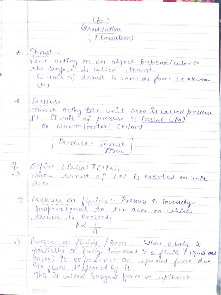 CH - 9 Gravitation (Floatation) | PDF