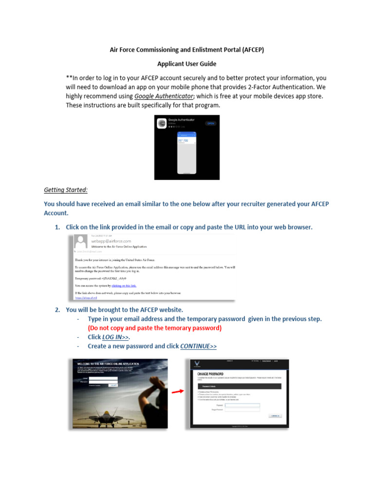 Applicant AFCEP Guide | PDF
