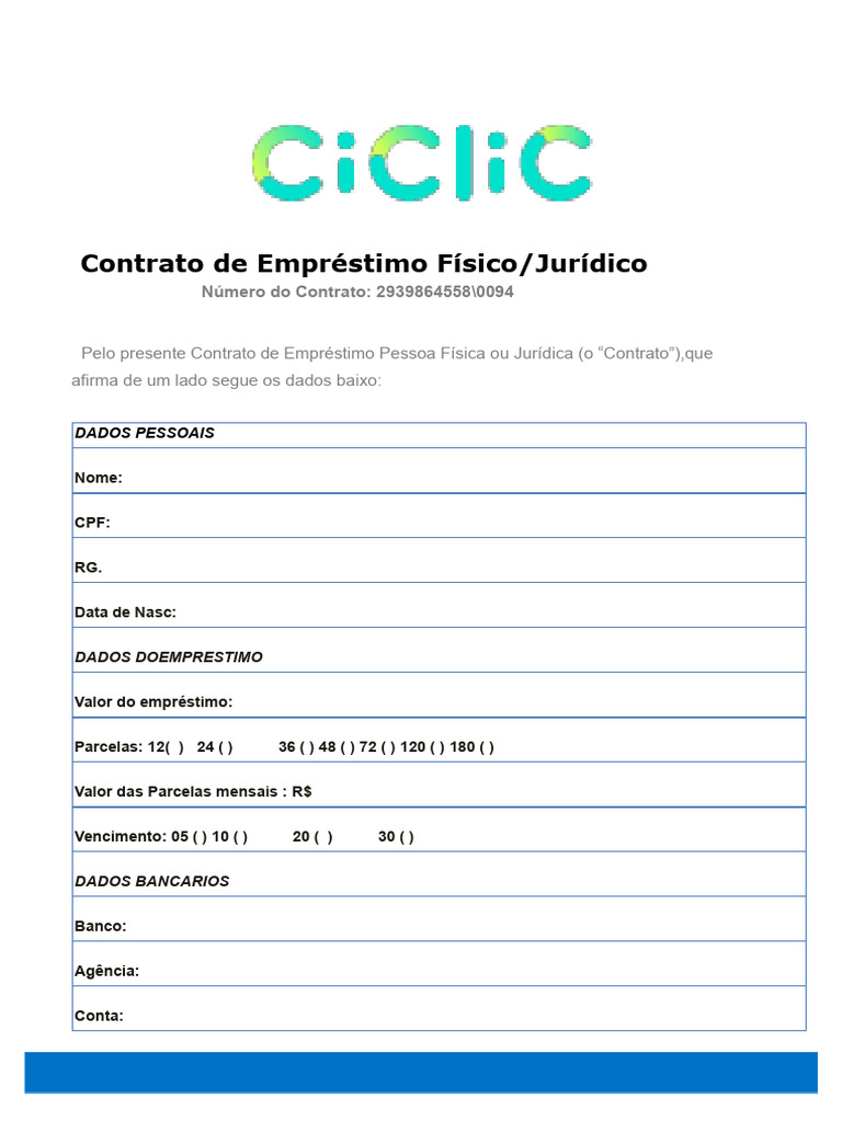 Contrato Empréstimo Pessoal CICLIC-6 | PDF