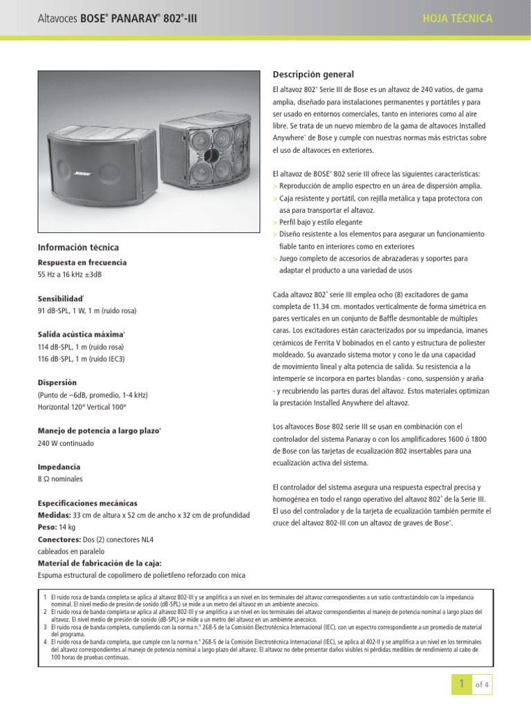 TD Panaray 802 Esp | PDF | Altoparlante | Ingeniería de audio