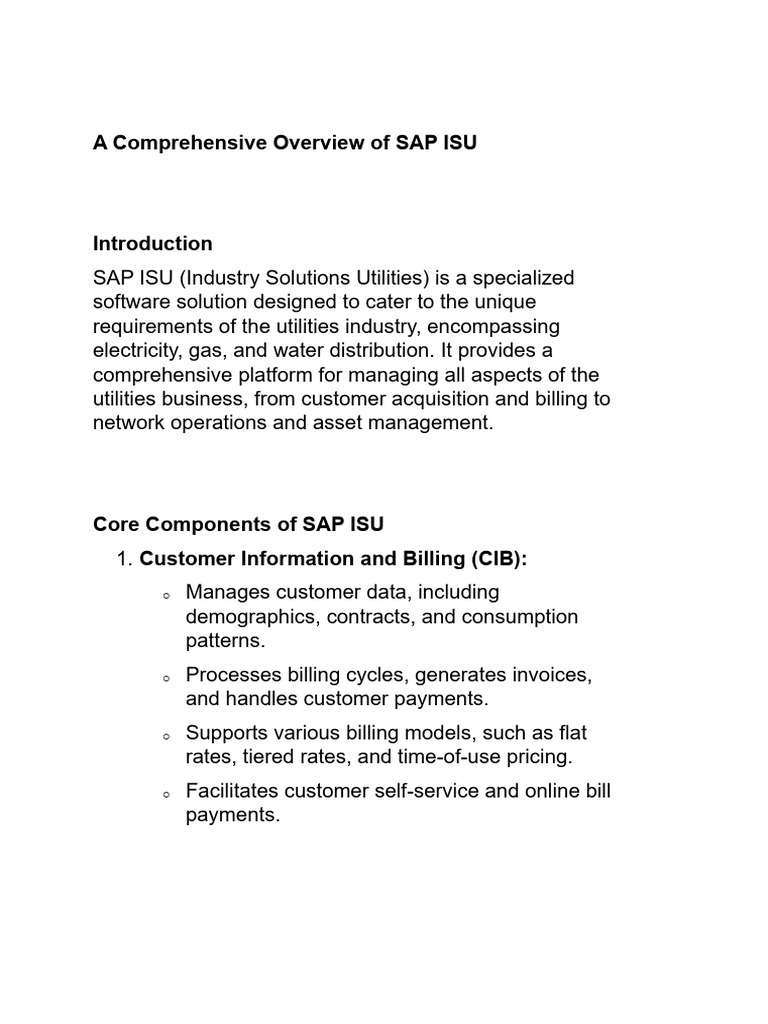 Sap Isu Summary-1 | PDF