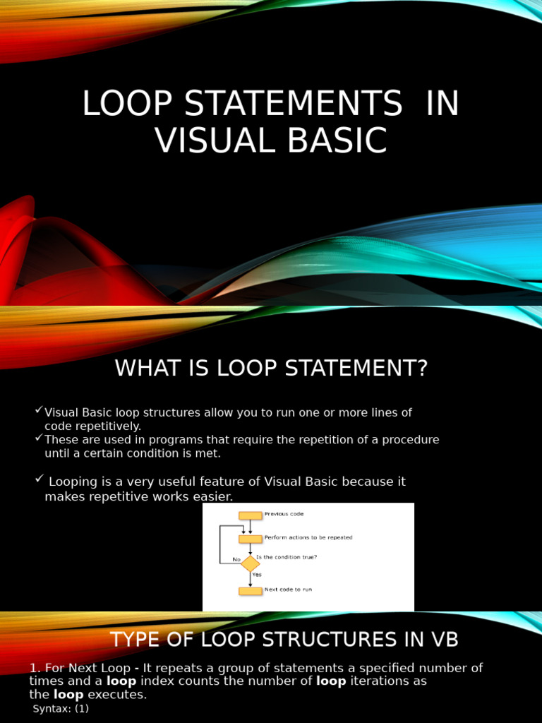 Loop Structures in Visual Basic 2 | PDF