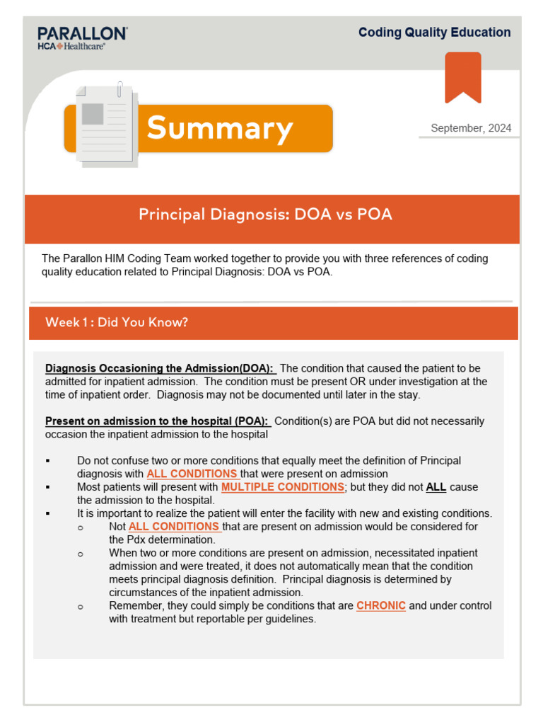 PDX DOA Vs POA Summary 2024 - Revised Final 9.4.24 | PDF