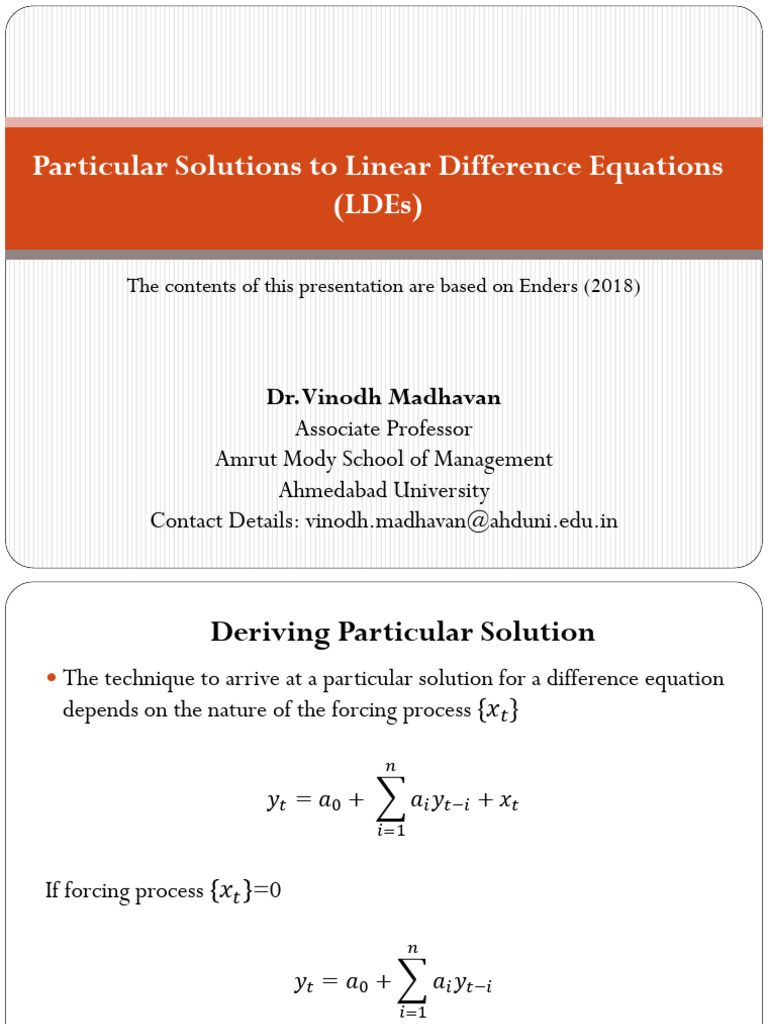 Particular Solutions | PDF