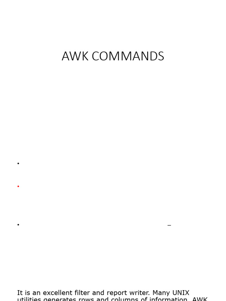 Awk Commands | PDF