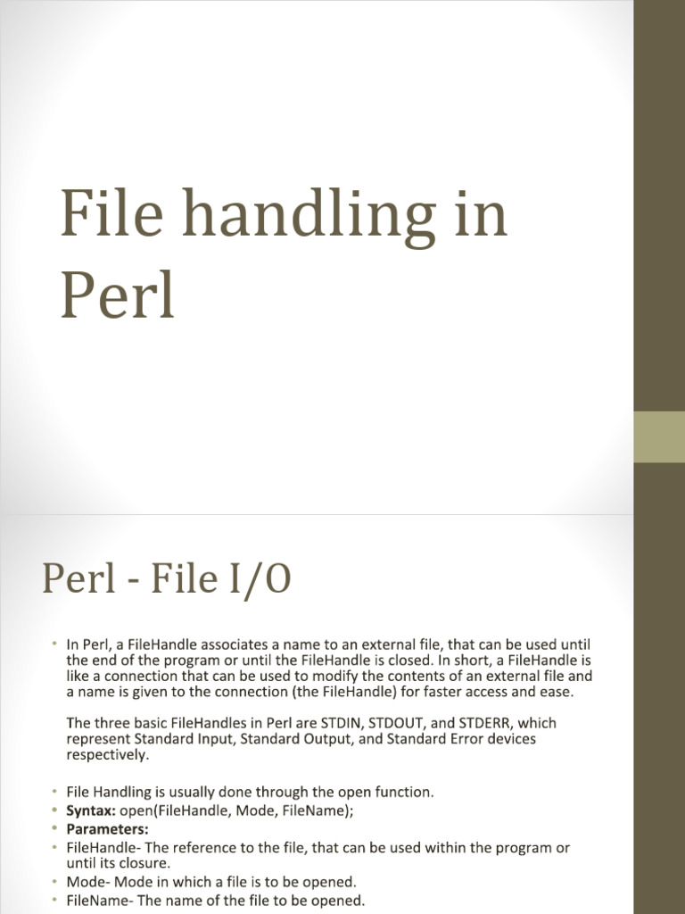 File Handling in Perl | PDF